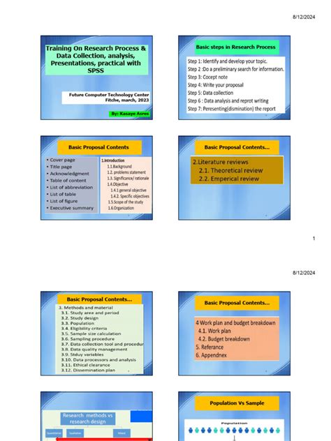 Training On Research Process And Data Collection Analysis Presentations Practical With Spss