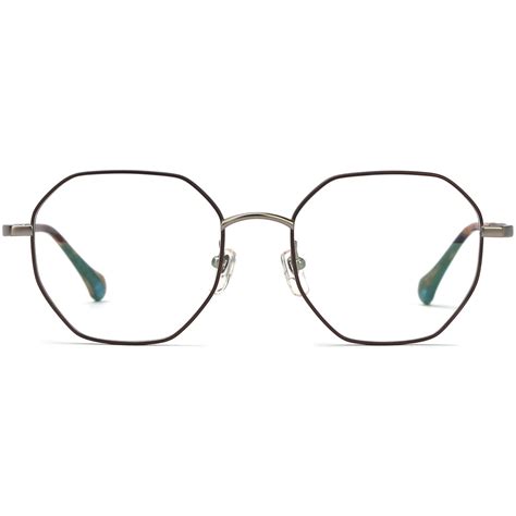 Geometric Glasses Mw1113 Black Gold Octagon Glasses Hexagon