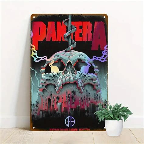 1개의 빈티지 판테라 금속 간판 알루미늄 벽 예술 방수 및 방진 매디슨 스퀘어 가든 Nyc 포스터 예술적인 Temu