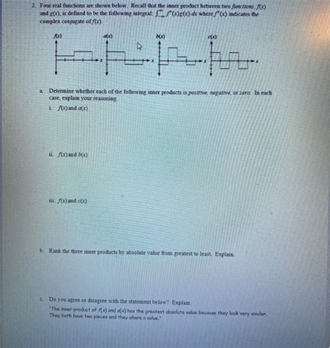 Solved 2 Four Real Functions Are Shown Below Recall That Chegg Com