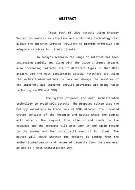 Docx Traceback Of Ddos Attack Using Entropy Variations Dokumentips