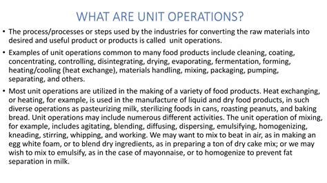 UNIT OPERATIONS IN FOOD PROCESSING Pptx