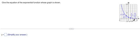 Solved Give The Equation Of The Exponential Function Whose Chegg