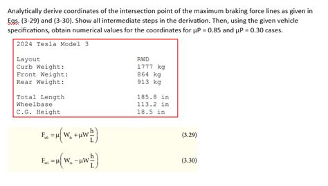 Solved Analytically Derive Coordinates Of The Intersection