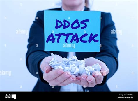 Conceptual Display Ddos Attack Business Concept Disturbed Access To