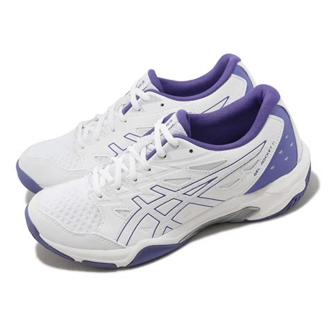 Asics 排球鞋 Gel Rocket 11 女鞋 白 紫 羽球 桌球 室內運動 亞瑟膠 亞瑟士 1072a093100 其他專業球鞋