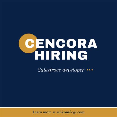 Join Cencora As A Salesforce Developer Apply Now Sabko Milegi