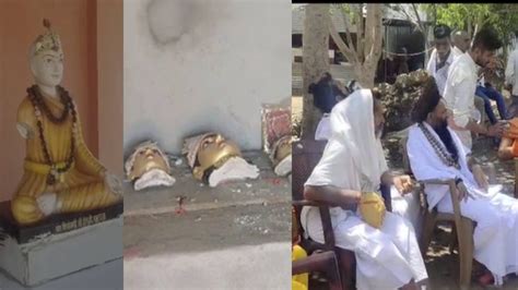 पंचमुखी हनुमान मंदिर में तोड़फोड़ असामाजिक तत्वों ने मूर्तियों को किया