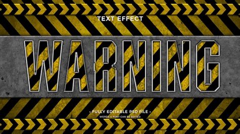 Premium Psd Warning Text Effect Premium Psd Warning Text Effect