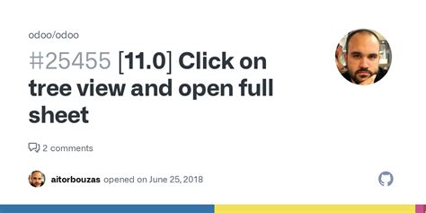 [11 0] click on tree view and open full sheet · issue 25455 · odoo odoo · github
