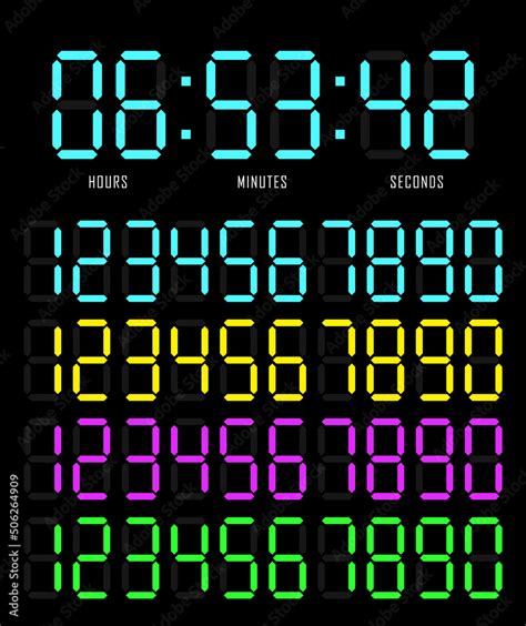 Set Countdown Website Vector Flat Template Digital Clock Timer