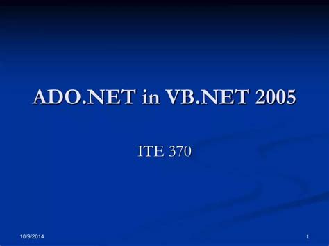 PPT ADO NET In VB NET PowerPoint Presentation Free Download ID