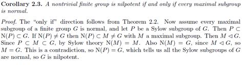 sylow theory why is a nontrivial finite group is nilpotent if every