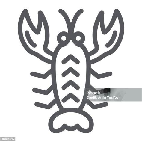 가재 선 아이콘 바다와 음식 랍스터 기호 벡터 그래픽 흰색 배경에 선형 패턴 10에 대한 스톡 벡터 아트 및 기타 이미지 10 갈고리 발톱 갑각류 Istock