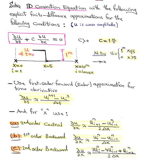 Solved Solve Id Convection Equation With The Following