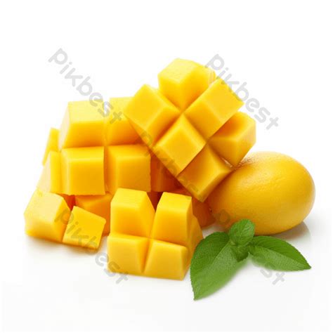 Mango With Cubes On White Background Png Images Psd Free Download