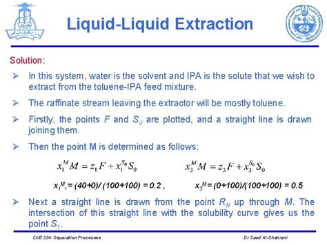 Liquidliquid Extraction Example A Liquidliquid Ternary Phase Diagram