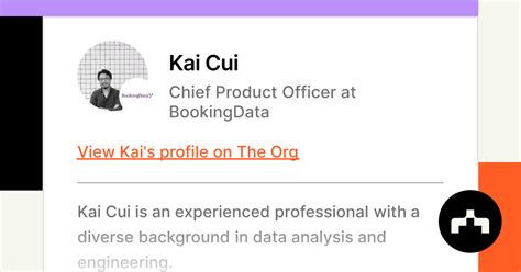 Kai Cui Chief Product Officer At Bookingdata The Org