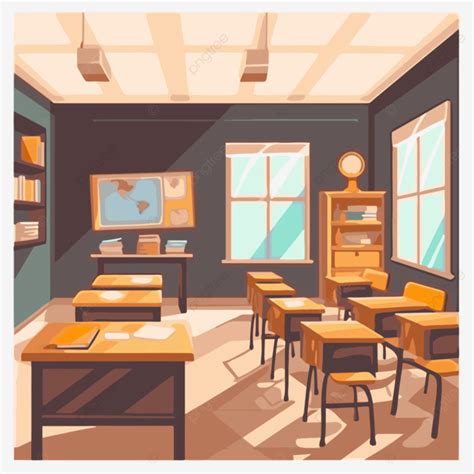 Cartoon Flat Illustration Of The Old School Vector Clasroom Sticker