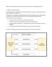 Structured Analysis Docx Research On Topics About Structured Analysis And And Answer The