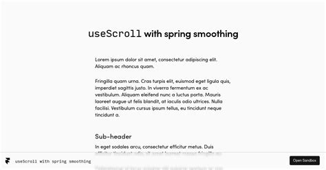 Framer Motion Usescroll With Spring Smoothing Forked Codesandbox