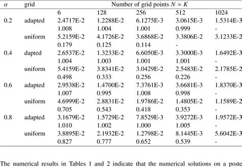 errors in the maximum norm and convergence rates for example 5 2