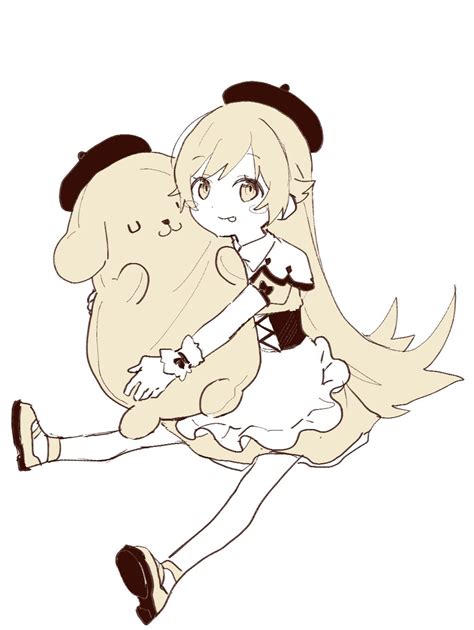 303xymm Oshino Shinobu Pompompurin Monogatari Series Sanrio Highres 1girl 3 P Apron