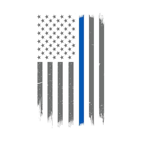 Premium Vector Vector American Flag Thin Blue Line Flag With