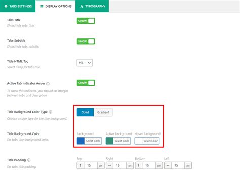 How To Set Tabs Title Background Color Shapedplugin Docs