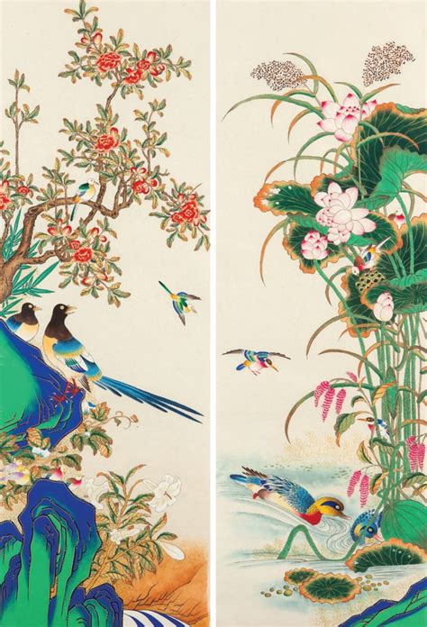 대한민국민화공모대전 김연금 화조도 새 그림 포스터 그림 중국 예술