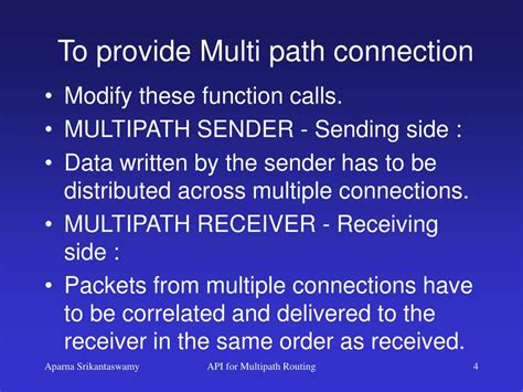 PPT An API For Multipath Routing PowerPoint Presentation Free Download ID