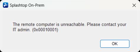 Vnc Error Details Splashtop On Prem Support