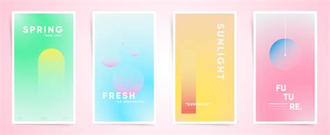 홀로그램 스프링 그라데이션 수직 이야기 포스터 소셜 미디어 게시물 및 스토리 배너를 위한 커버 템플릿 디자인 세트 0명에 대한