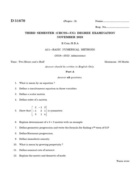 Basic Numerical Methods 1 Pdf Matrix Mathematics Mean