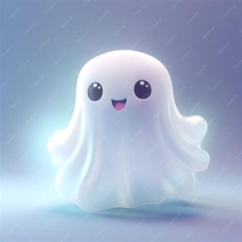 Premium Ai Image A Cute Flowing 3d Ghost Animated