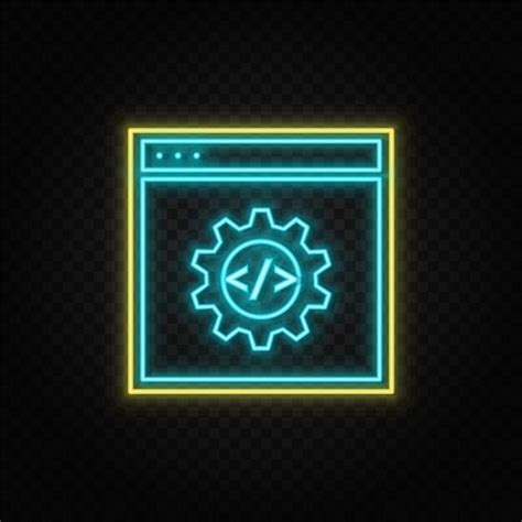 Premium Vector Multimedia Neon Icon Web Development Vector Icon
