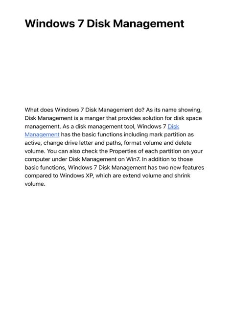 Windows 7 Disk Management Manage Disk Space In Windows 7 Download