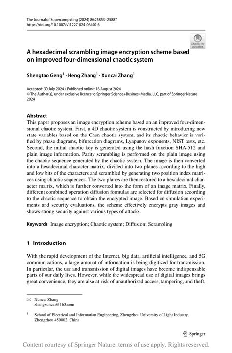 A Hexadecimal Scrambling Image Encryption Scheme Based On Improved Four Dimensional Chaotic