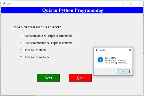 Github Christobeldiana Quizapp Quiz App With Tkinter