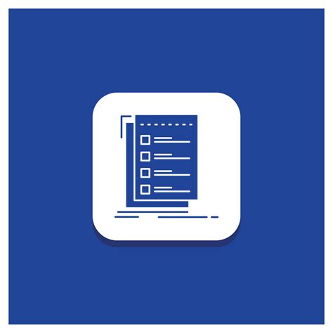 Blue Round Button For Check Checklist List Task To Do Glyph Icon Vector Art At Vecteezy