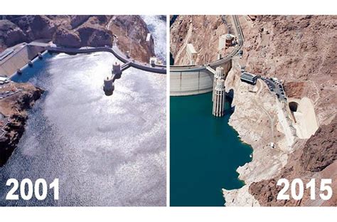 Hoover Dam Before And After Drought Lake Mead Drought Reveals Third