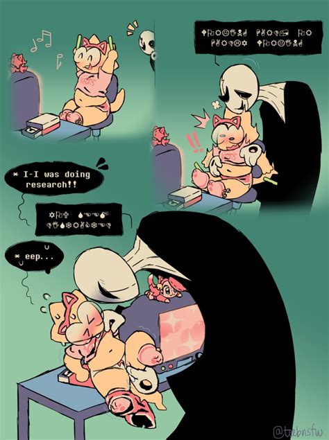 Rule 34 Alphys Animated Skeleton Anthro Blush Bone Clothing Duo English Text Eyewear Fake Cat