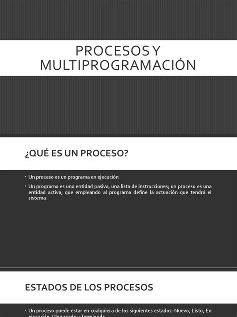 Procesos Y Multiprogramación Pdf Proceso Computación Unidad Central De Procesamiento