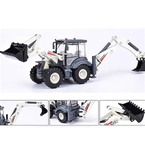 합금 다이 캐스트 굴삭기 150 4 휠 삽 로더 양방향 지게차 불도저 백호 로더 트럭 모델 어린이 선물 완구rc 카