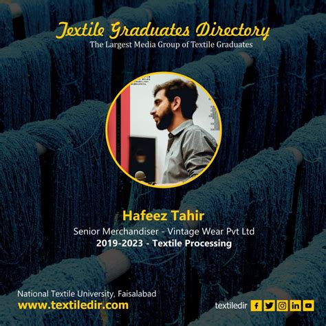 Textile Graduates Directory On Linkedin Join Us In Welcoming Mr Hafeez Tahir To Textiledir