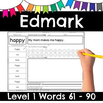 Edmark Word Practice Level 1 3rd 30 Words By Mama Bear Loves Math