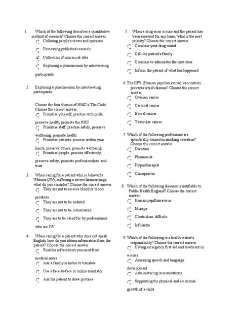 Cbt Pearsonvue Practice Test 1 Pdf Caregiver Nursing