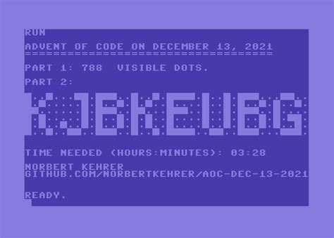 [2021 day 13][basic]folding on the commodore 64 r adventofcode