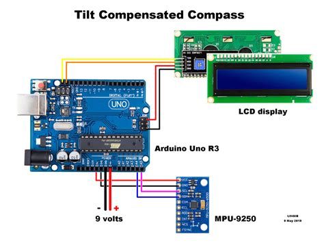 Arduino Digital Compass Using Mpu9250 Magnetometer