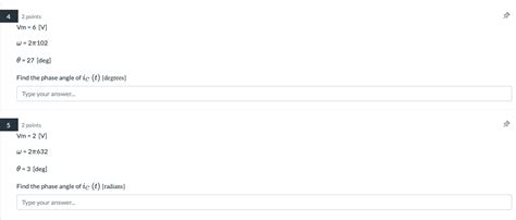 Solved ict v t Vmcos wt 0 с C 1 uF 1 2 points Vm Chegg com